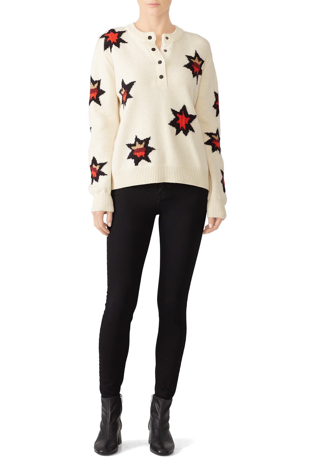 Knitted Star Artwork Sweater by Scotch & Soda | Rent the Runway