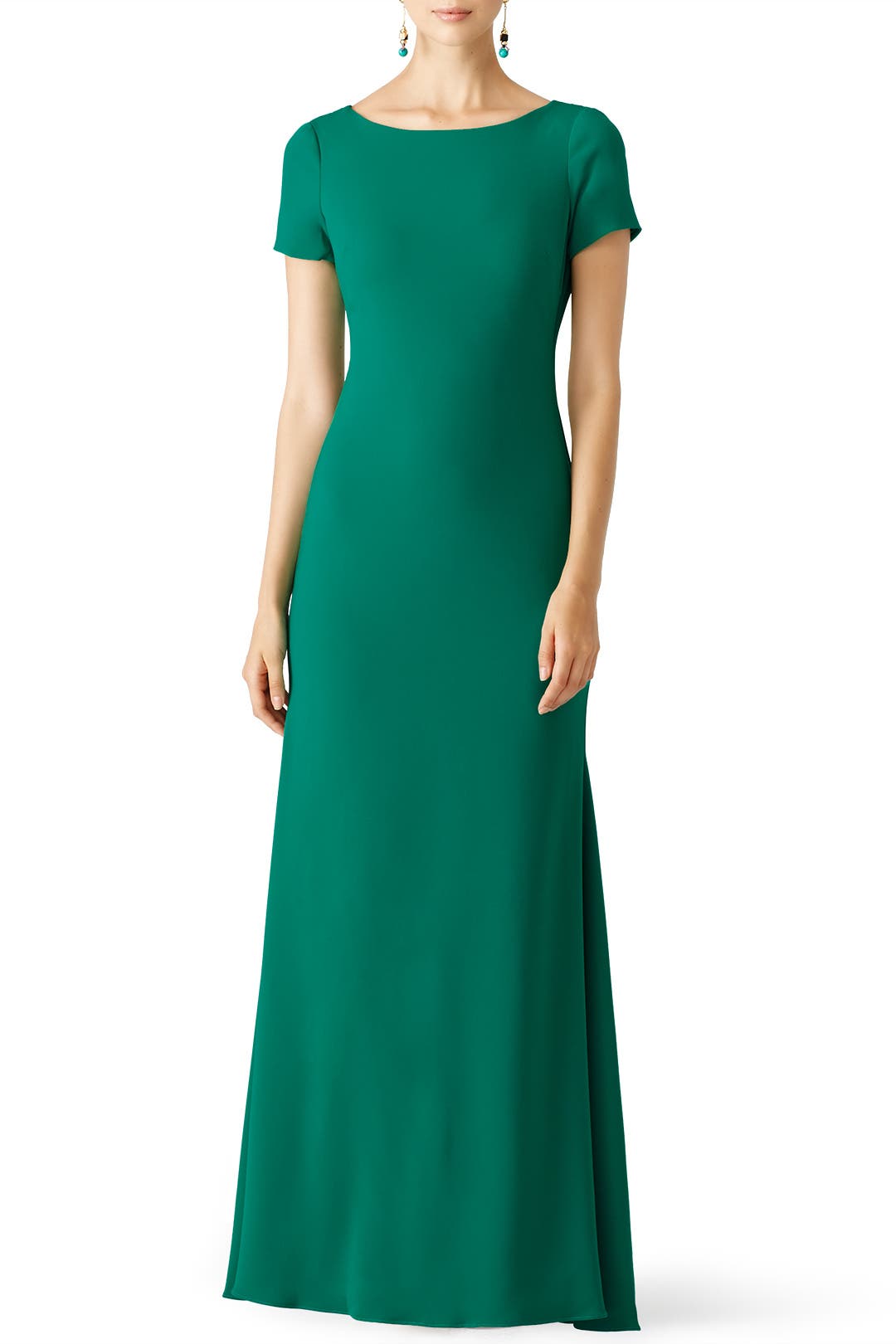 Green Cascade Gown by Badgley Mischka | Rent the Runway