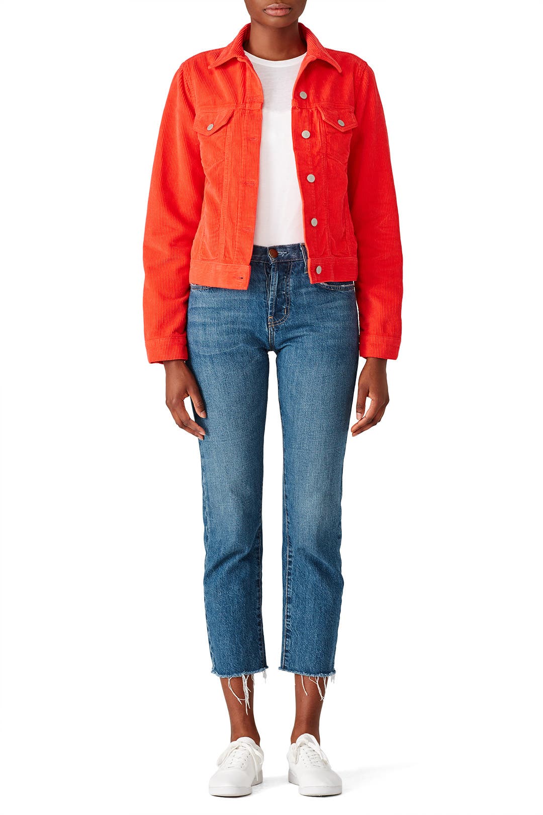Red Trucker Jacket by The Cords & Co | Rent the Runway