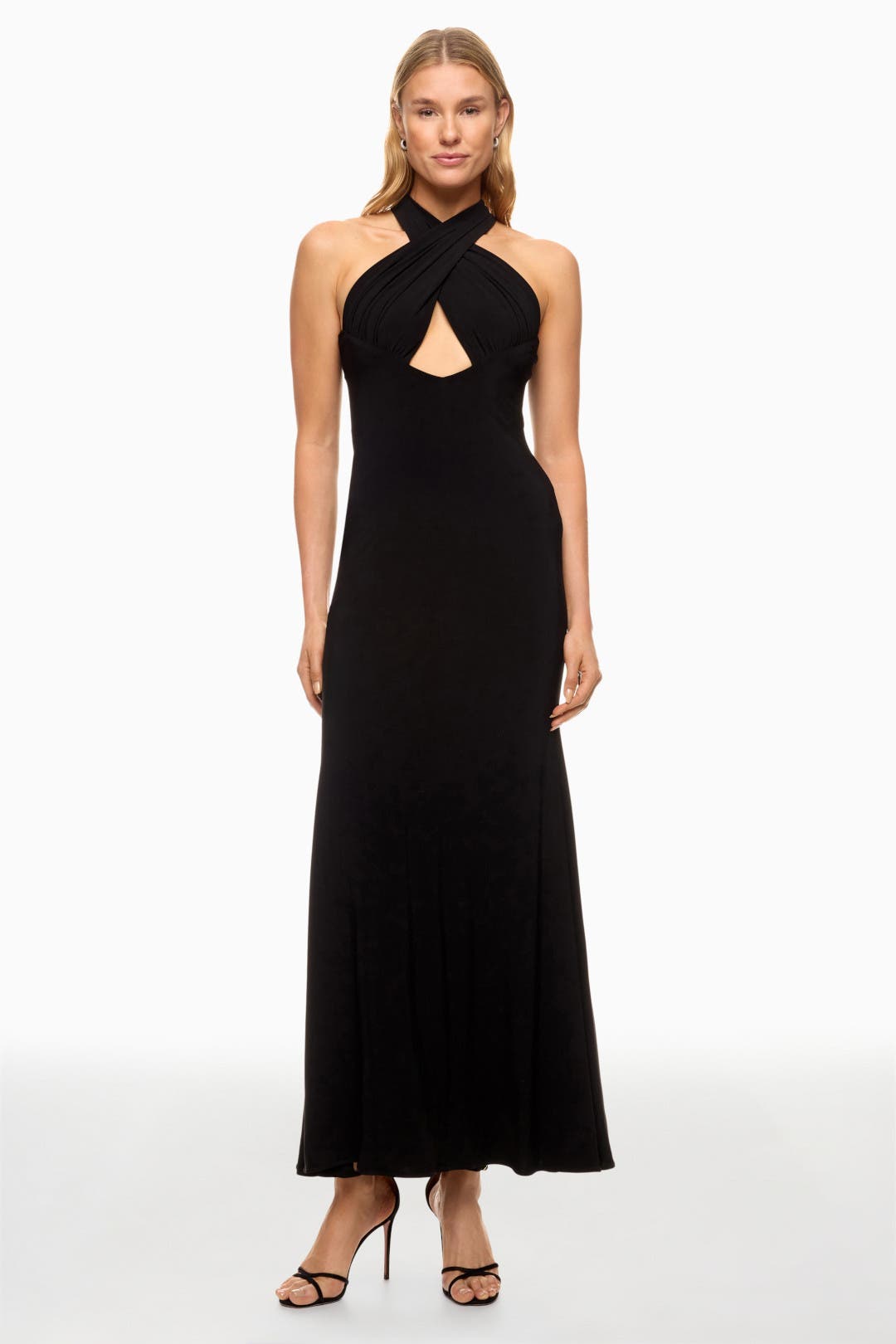 Black Keyhole Halter Gown by Ieena for Mac Duggal | Rent the Runway