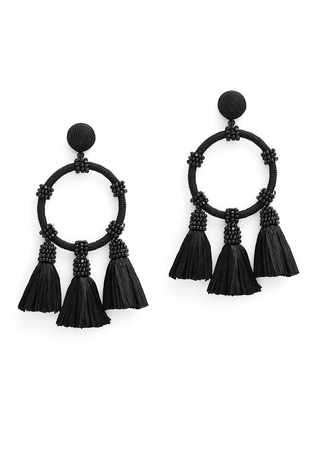 Oscar de la renta raffia earrings store