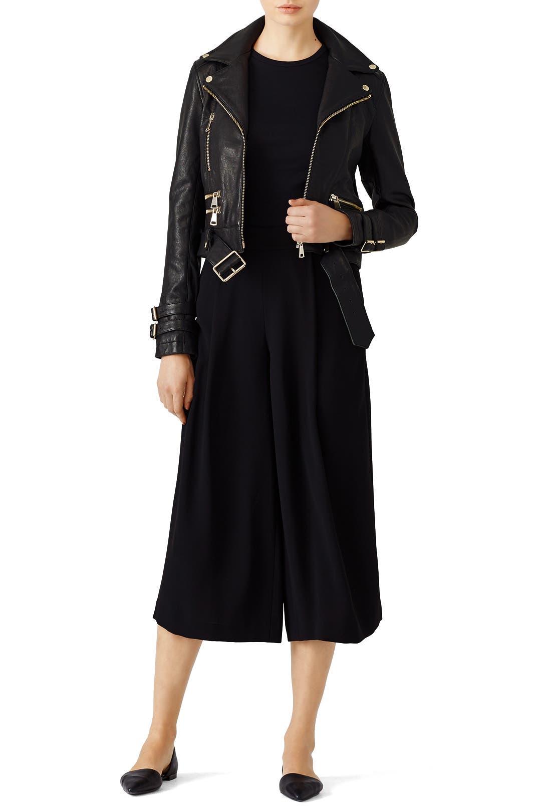 Black Leather Biker Jacket by Nicholas | Rent the Runway