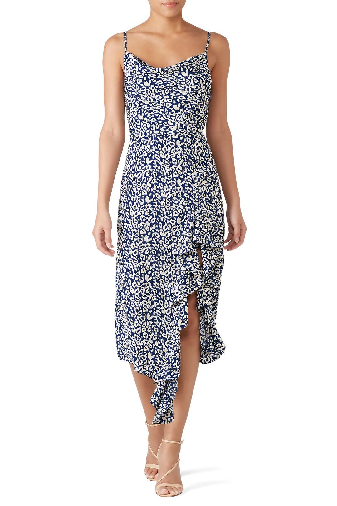 Woven Cowl Neck Ruffle Dress by J.O.A. | Rent the Runway