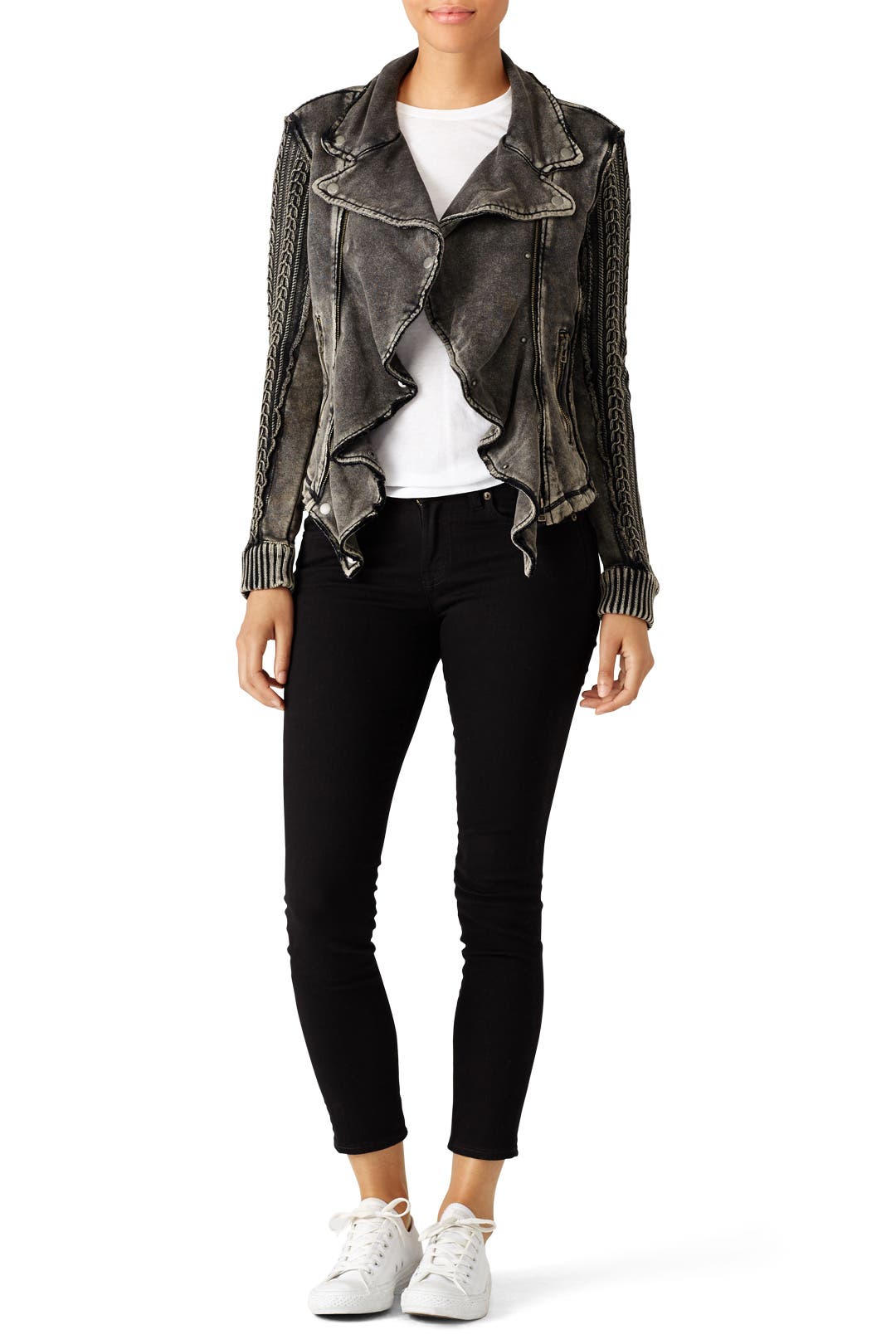 Cable Knit Moto Jacket by Free People | Rent the Runway