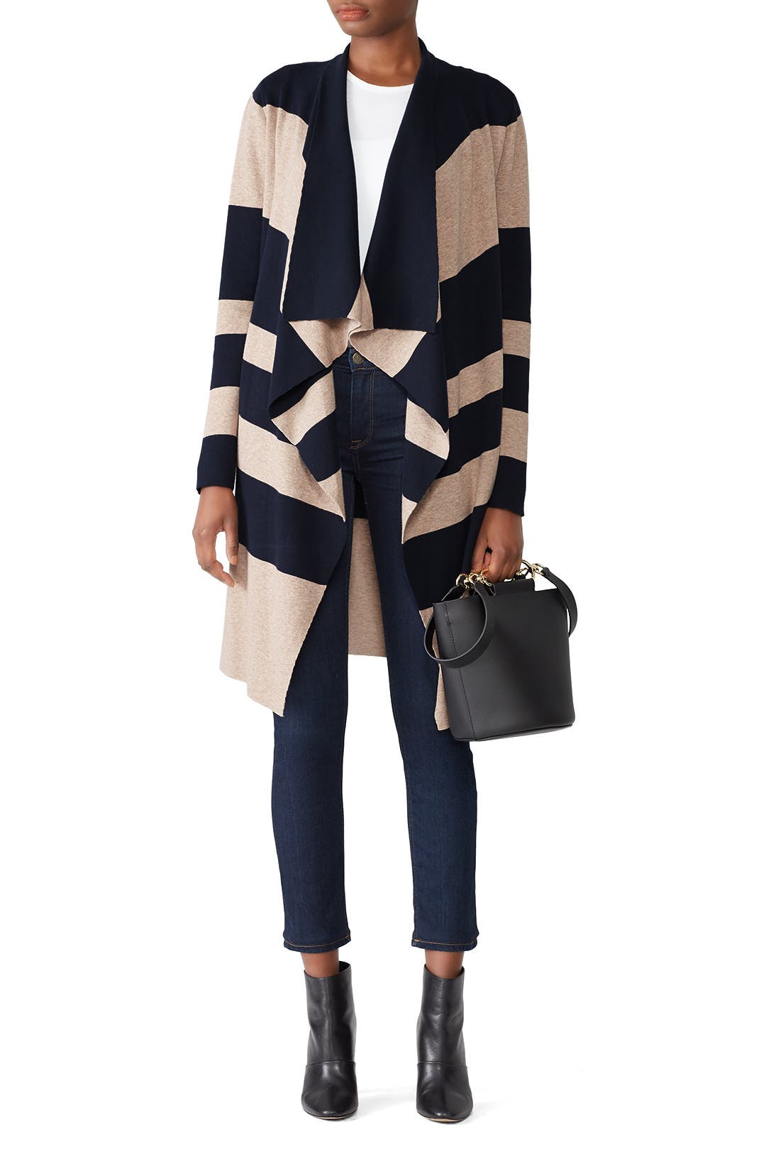 Stripe Open Front Cardigan by 525 America | Rent the Runway