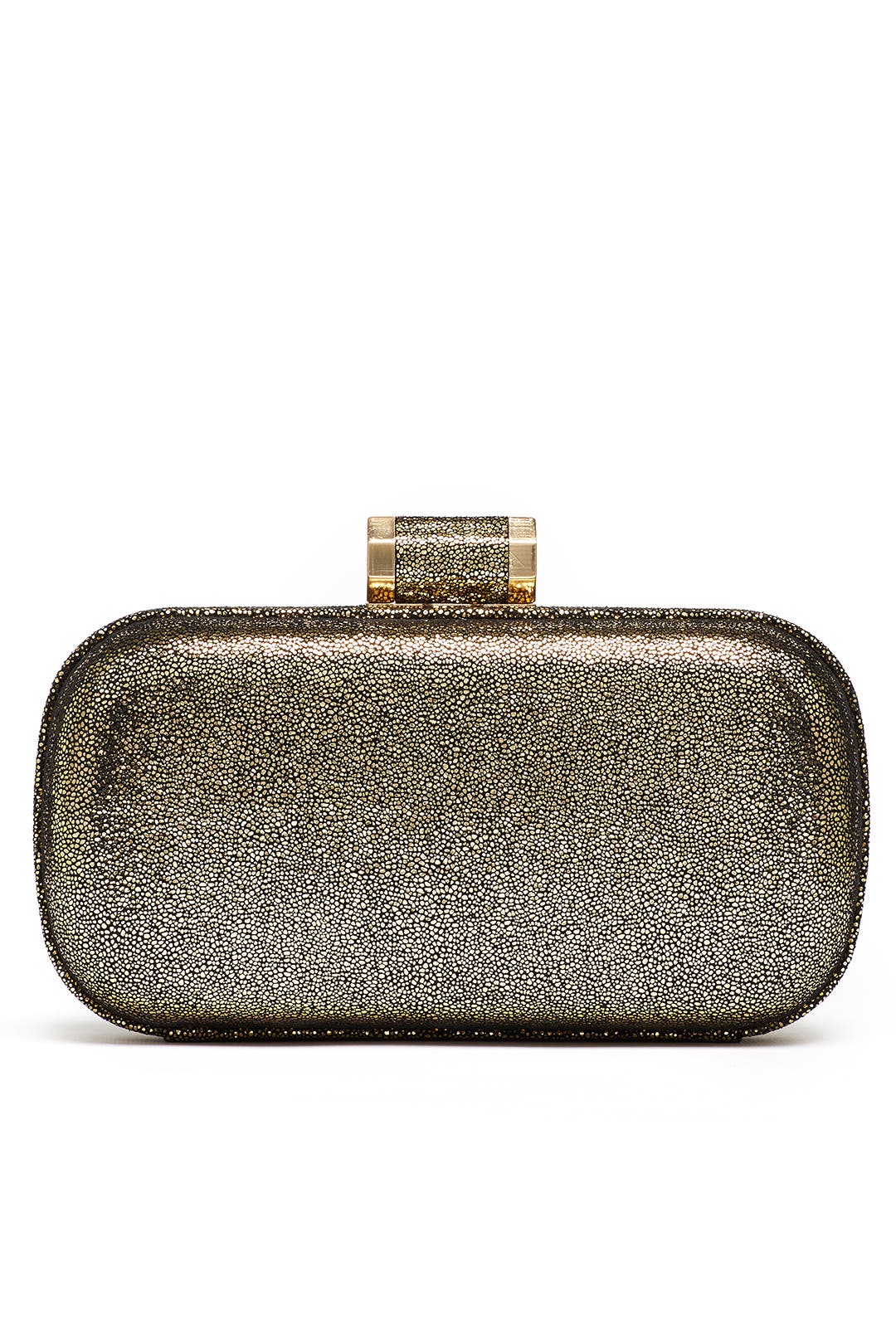 Speckled Gold Oblong Minaudiere by HALSTON Handbags | Rent the Runway
