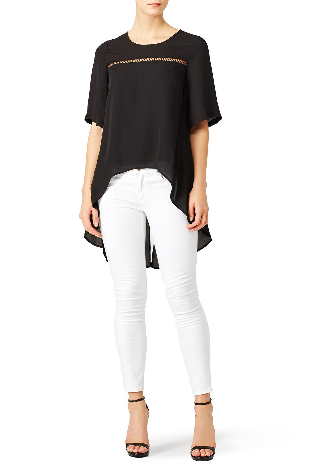 Black High Low Top by ELLIATT for $30 | Rent the Runway