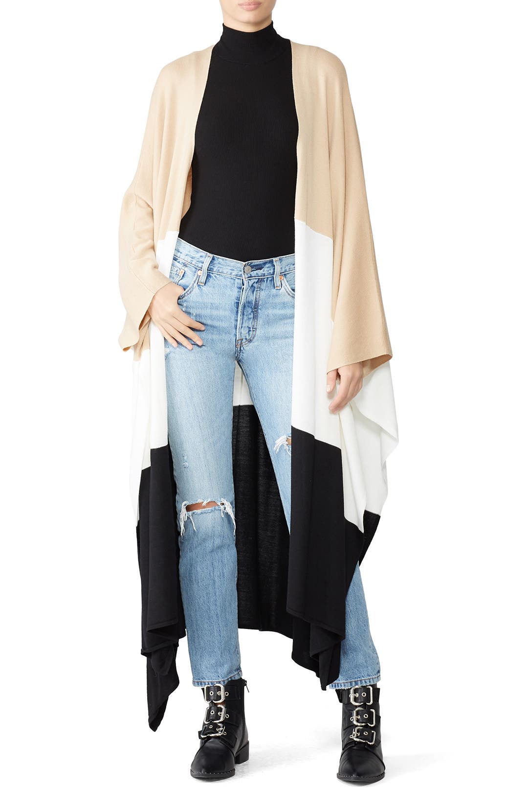 Horizontal Colorblock Cardigan by Victor Alfaro | Rent the Runway
