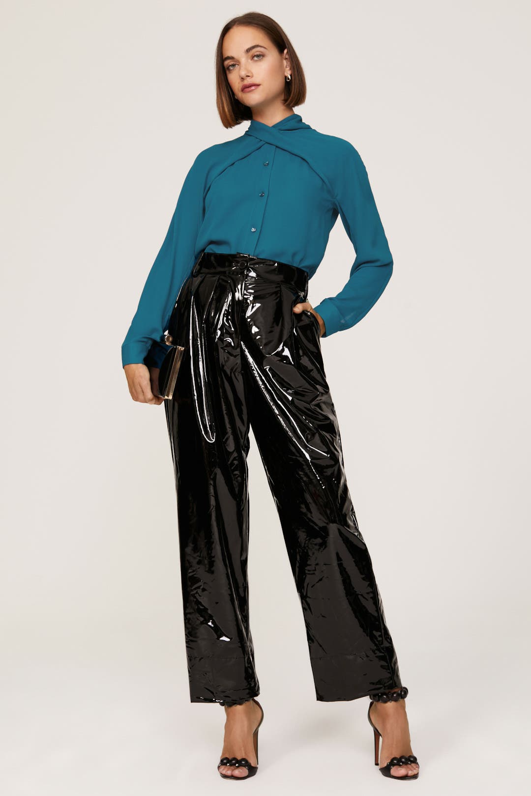 Tie Back Button Down Top by Atlein x RTR | Rent the Runway