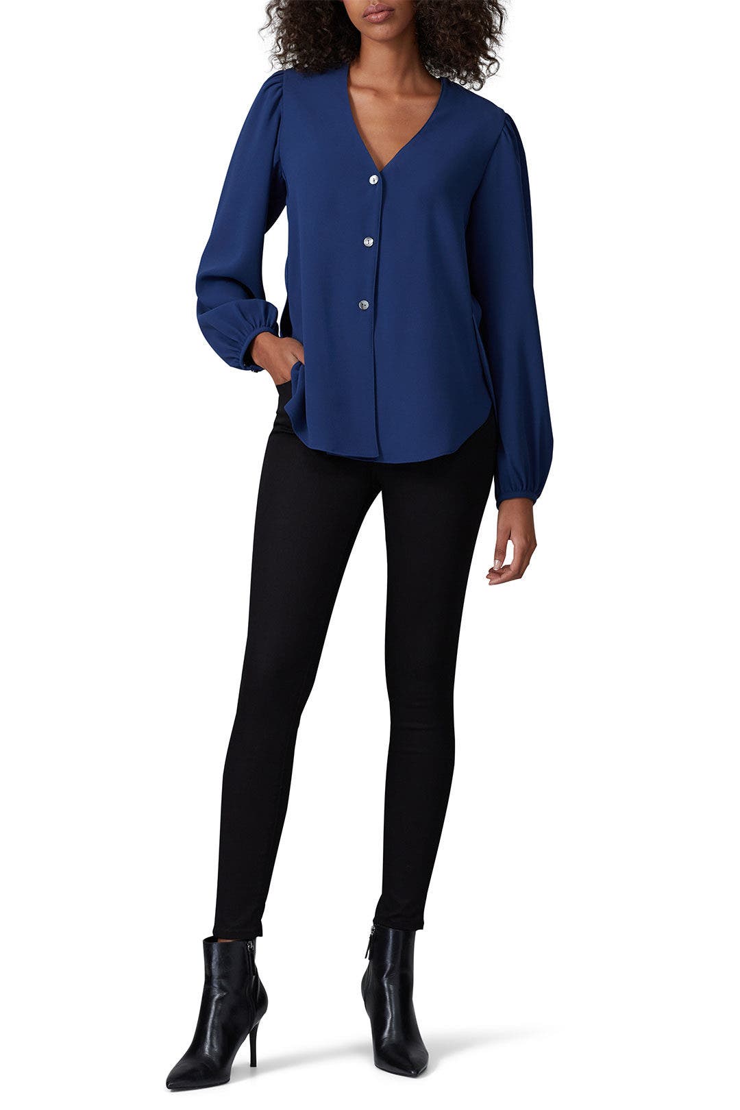 Blue Button Up Blouse by Fifteen Twenty | Rent the Runway