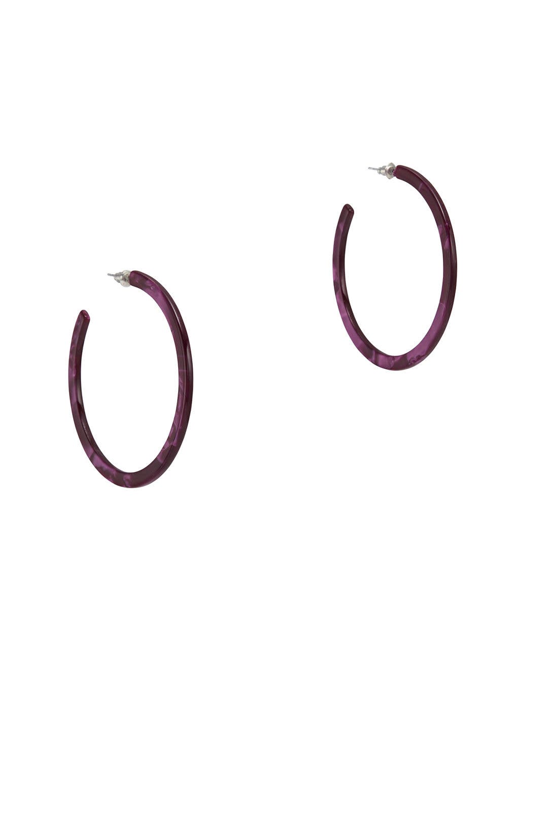 Thin Purple Hoops by Slate & Willow Accessories | Rent the Runway