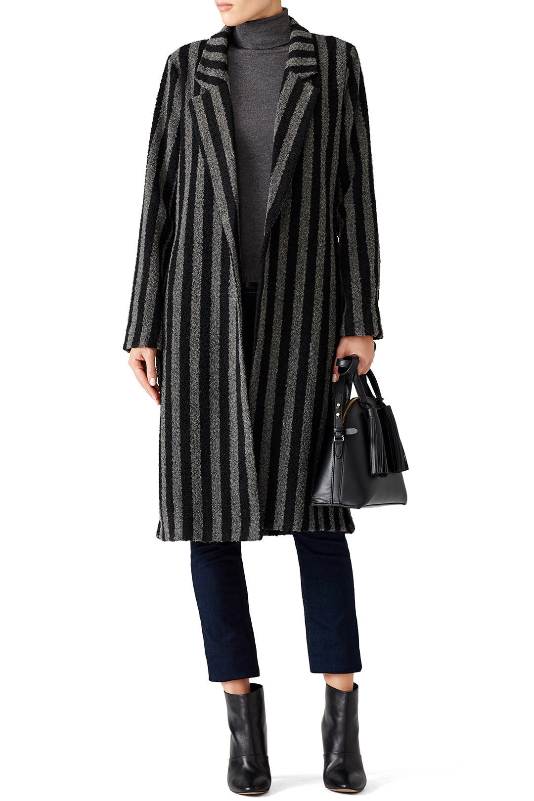Charcoal Stripe Coat by Endless Rose | Rent the Runway