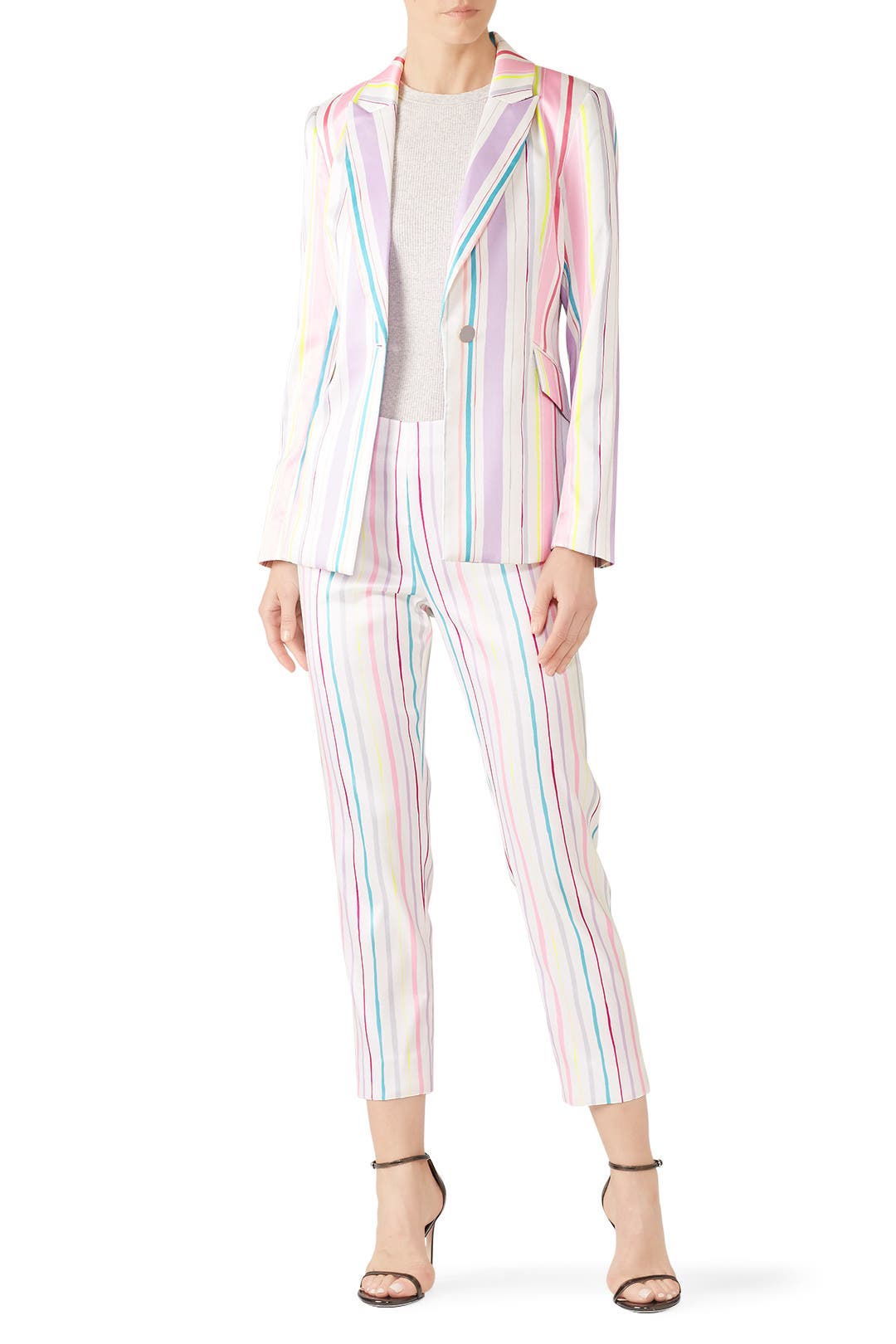 Pastel Striped Blazer by Badgley Mischka | Rent the Runway