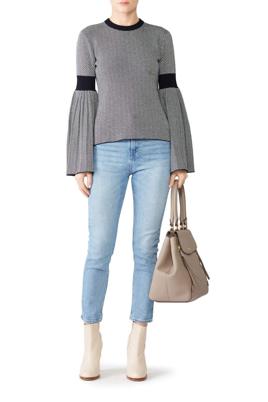 Pleated Sleeve Sweater by Slate & Willow | Rent the Runway
