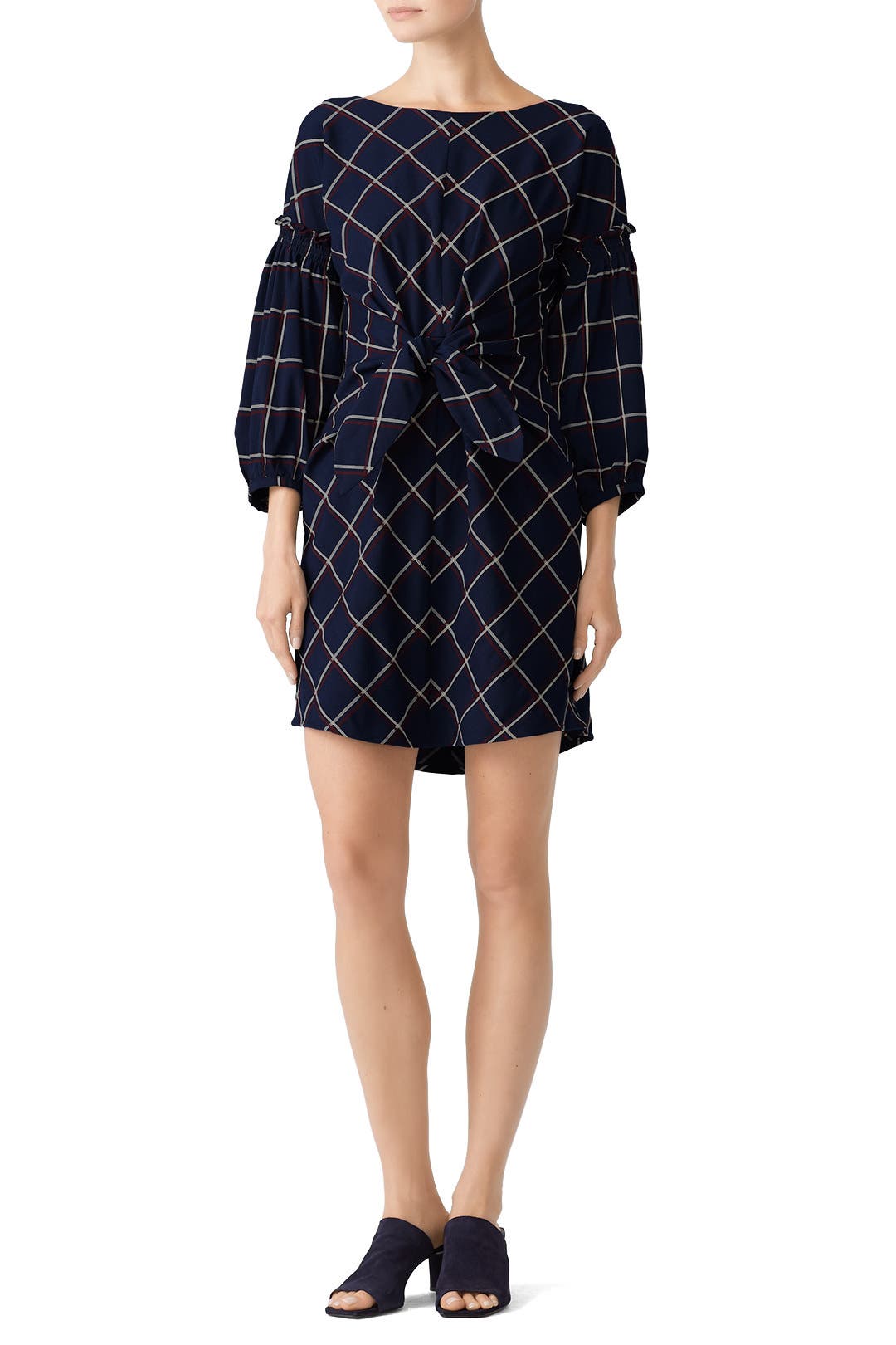 Yara Plaid Tie Sheath by Adelyn Rae | Rent the Runway
