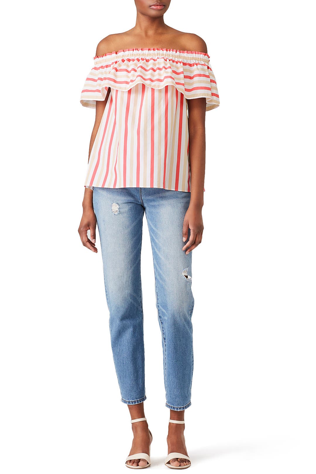 Peach Sherbet Stripe Top by kate spade new york | Rent the Runway