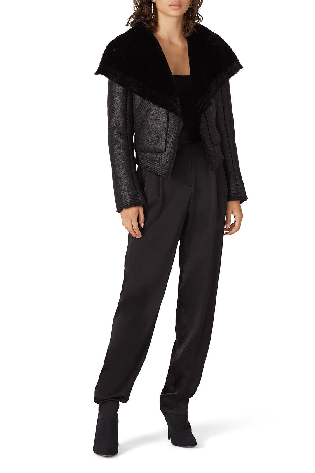 Faux Leather Late Night Shift Jacket by BLANKNYC | Rent the Runway