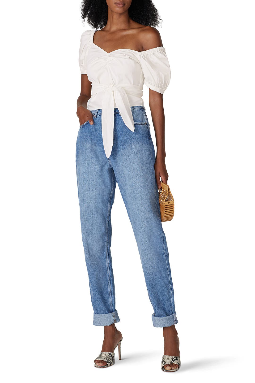 White Wrap Crop Top by Marissa Webb x RTR | Rent the Runway